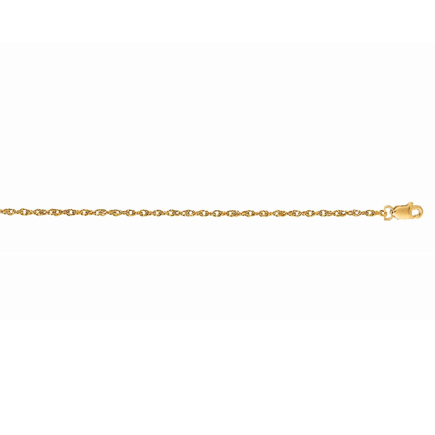 14K Gold 1.0mm Machine Rope Chain (Carded) – Reiner's Fine Jewelry